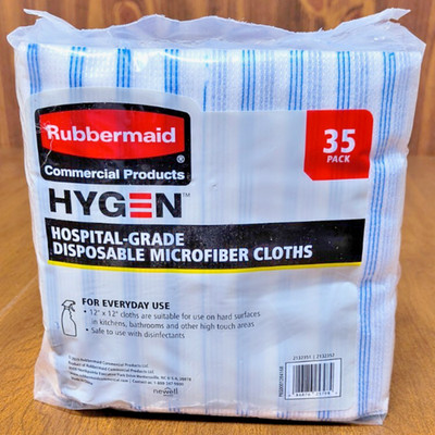 Hospital-Grade Disposable Microfiber Cloths 35 Pack New Rubbermaid | eBay