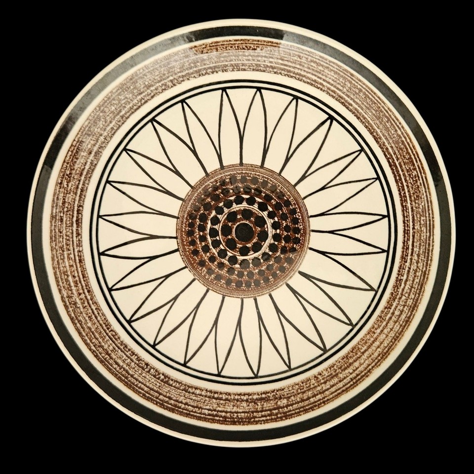 Royal China Cavalier Ironstone Dinner Plate Brown Sunburst Pattern USA ...