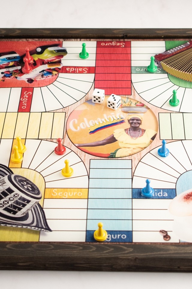 Parchis Board for 2 until 4 persons. Colombia game parqués, hand made ...