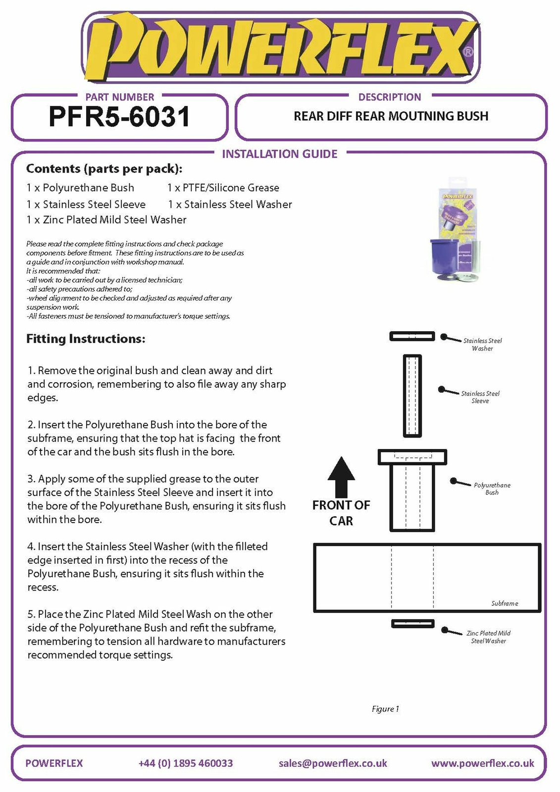Powerflex Rr Diff RR Mount Bush For BMW 5 Series F10, F11 xDrive 10-16 ...