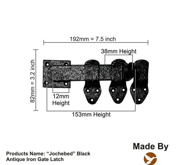 Handmade Powder Coated Door Hardware Black Finish Iron Gate Latch Pack ...