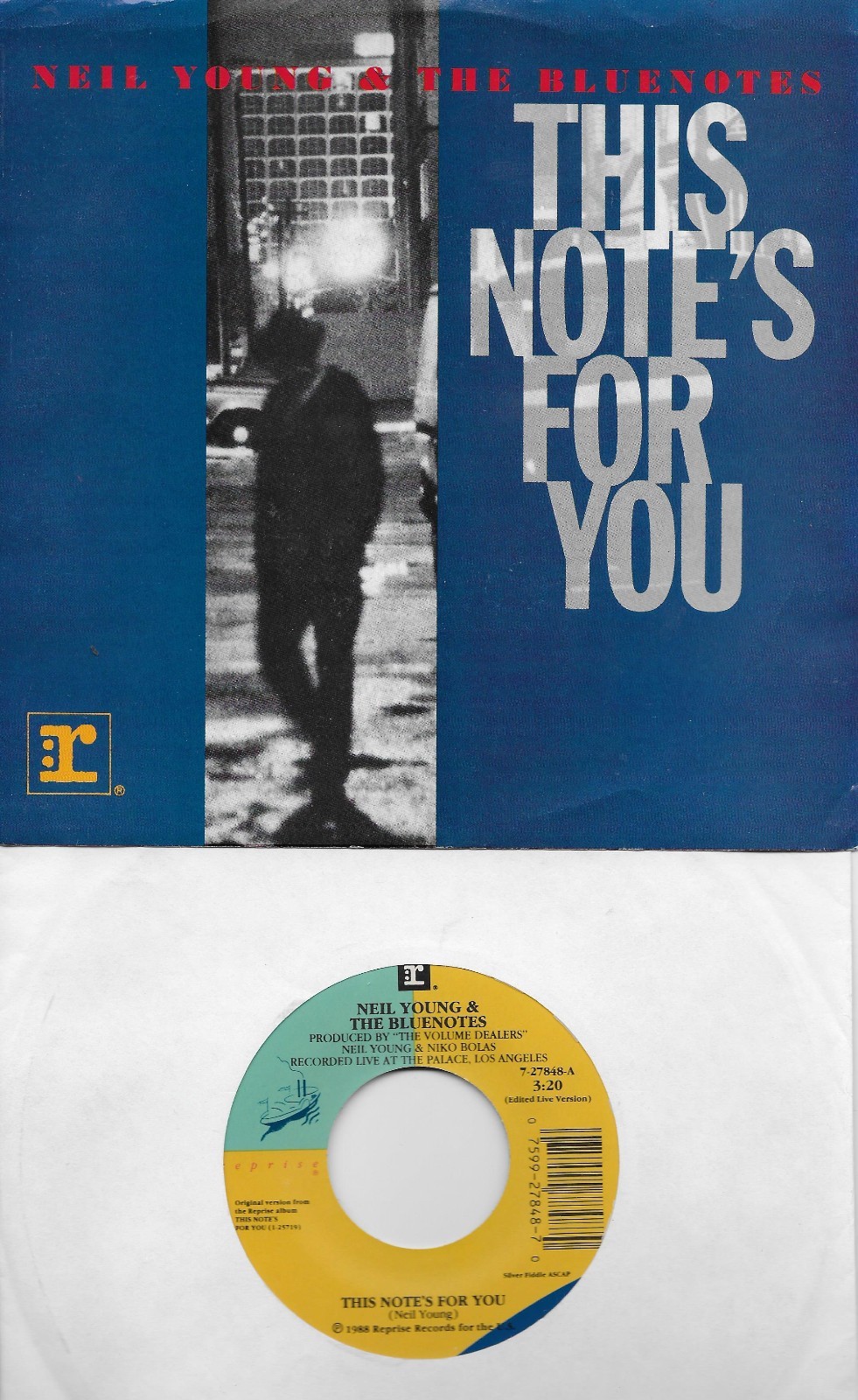NEIL YOUNG This Note's For You 2 versions 45 with PicSleeve | eBay