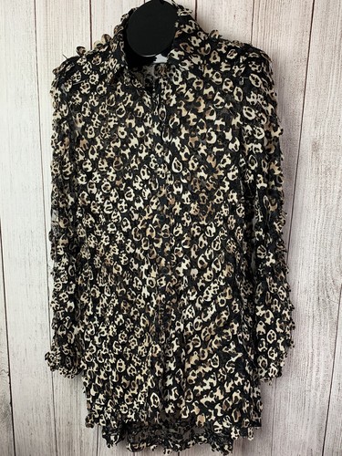 Berek Womens Sz M Sheer Lace Animal Cheetah Art to Wear Long Tunic ...
