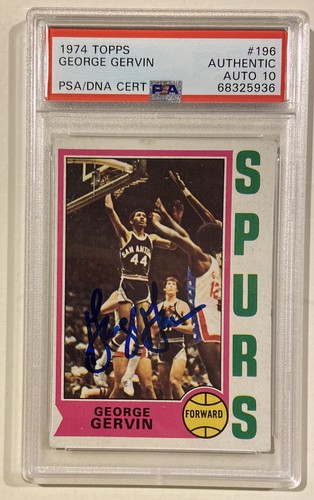 HOF George Gervin Signed 1974 Topps Rookie Basketball Card PSA/DNA ...