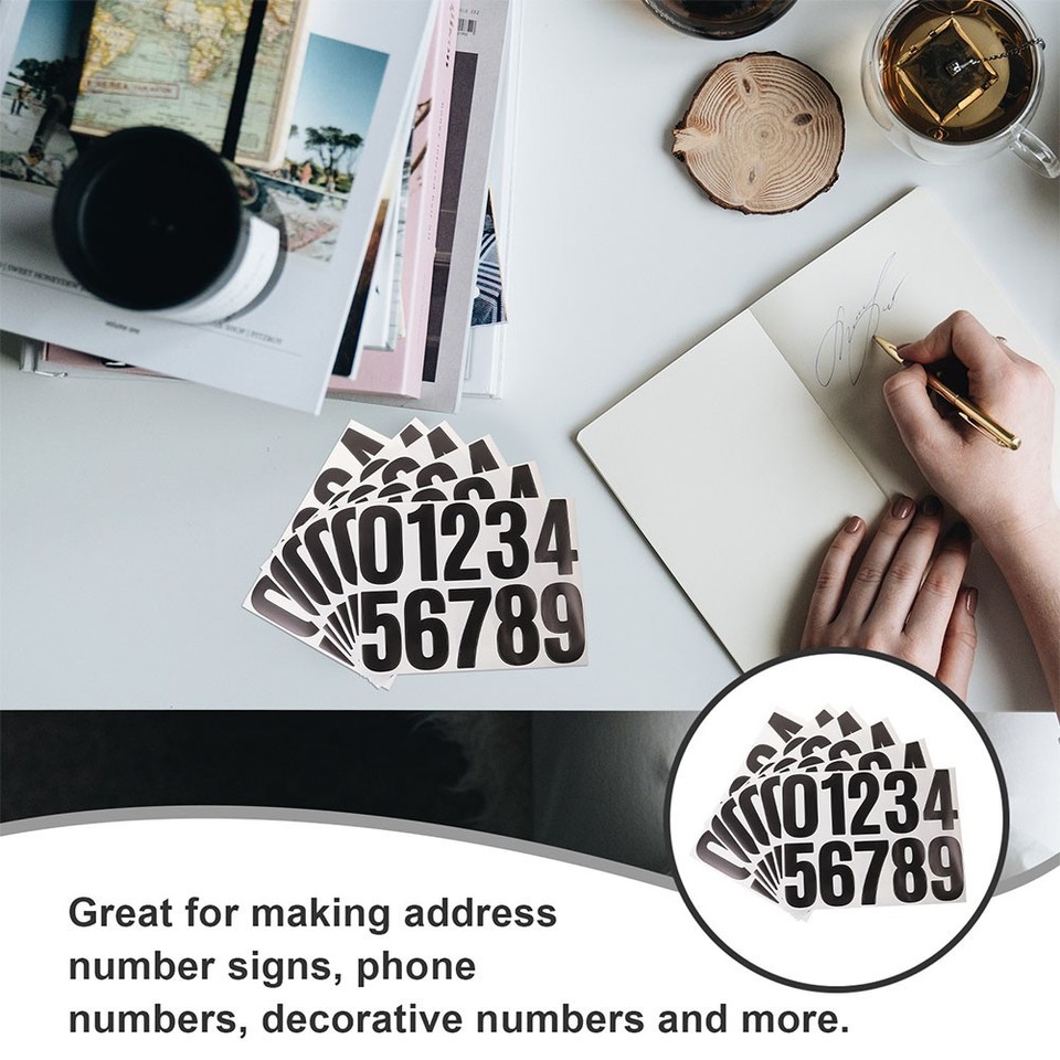 10 Pcs Number Stickers Vinyl Adhesive Waterproof for Mailbox And ...