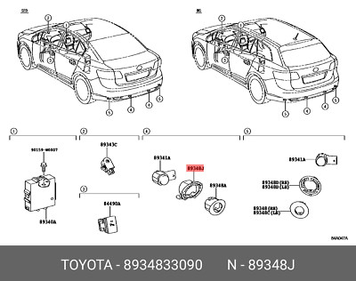Genuine OE clip, ultrasonic sensor, 8934833090 for TOYOTA 89348-33090 ...