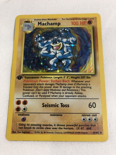 Pokemon TCG Machamp 8/102 Base Basic Set First Edition Rare Holo | eBay
