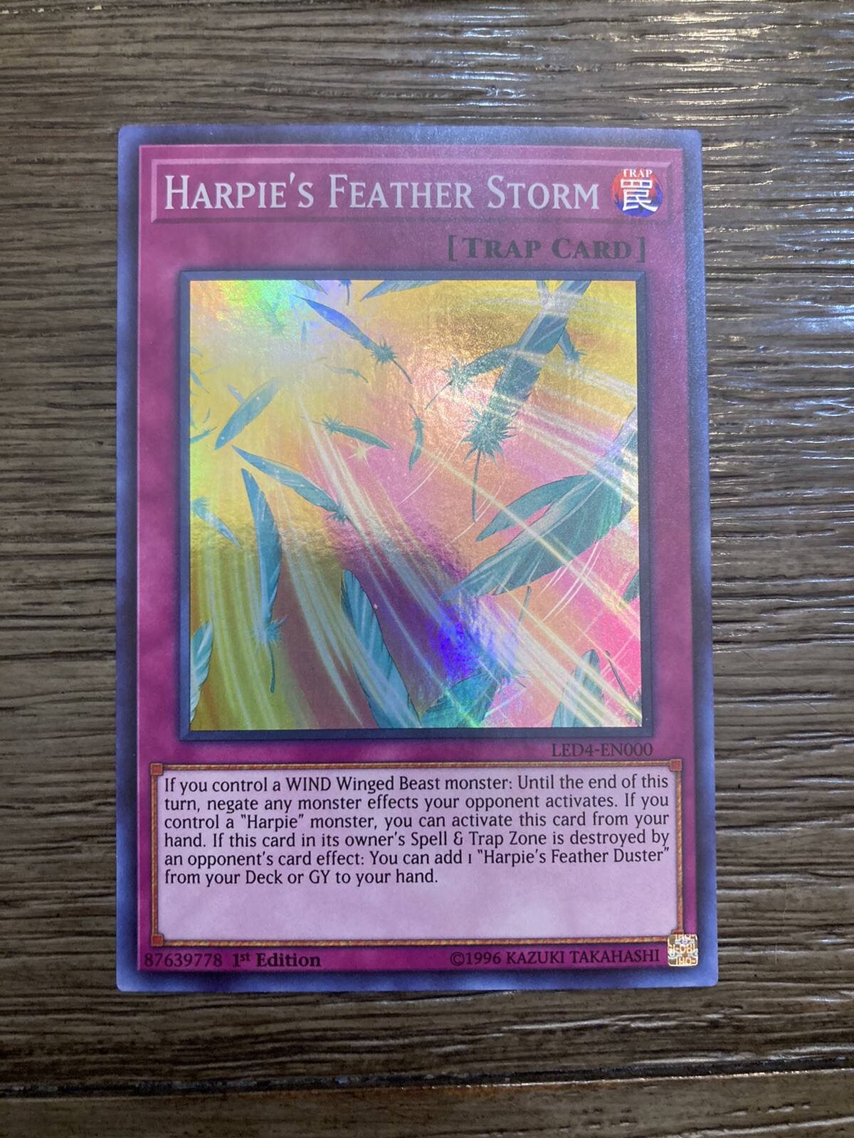 Yugioh Harpie’s Feather Storm LED4-EN000 Super Rare 1st Edition Mint | eBay