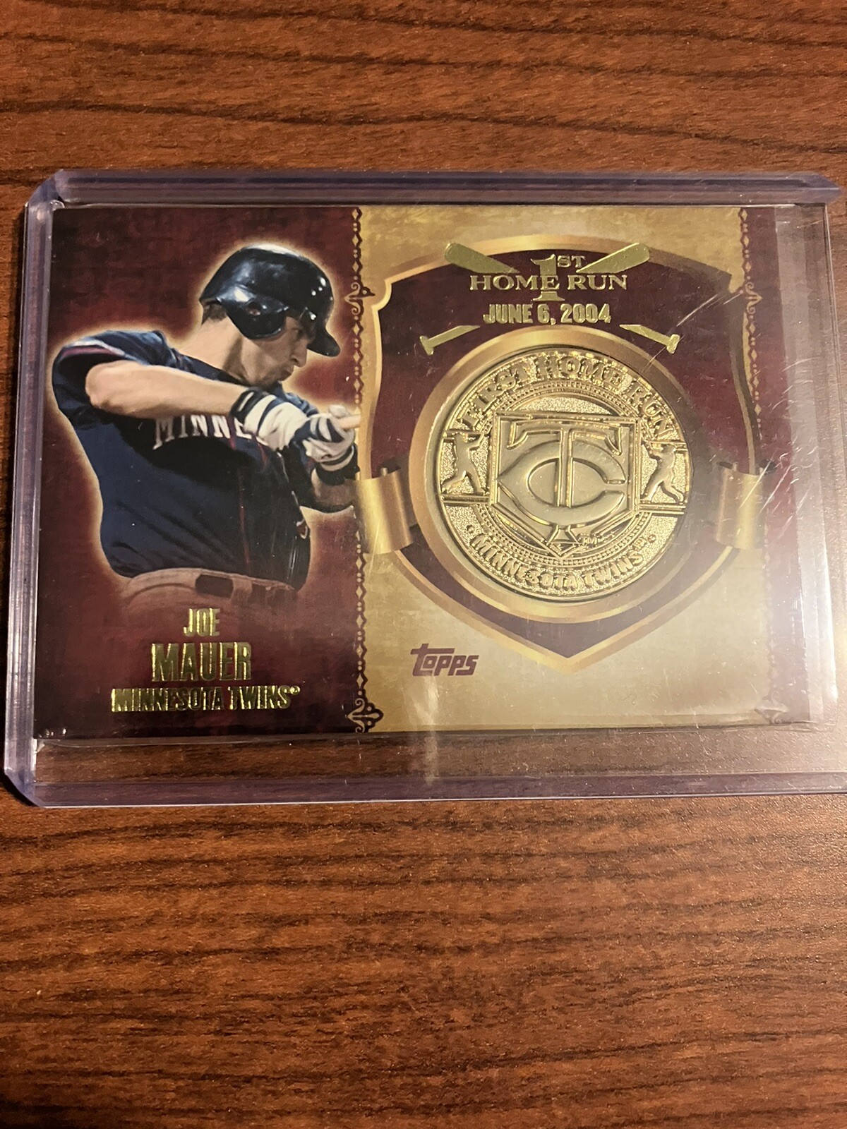 2015 Topps Joe Mauer First Home Run Commemorative Medallion Card Twins ...