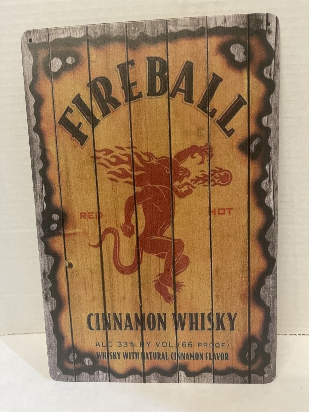 Fireball Whisky Cinnamon Liquor Tin Metal Bar Sign Poster Man Cave | eBay