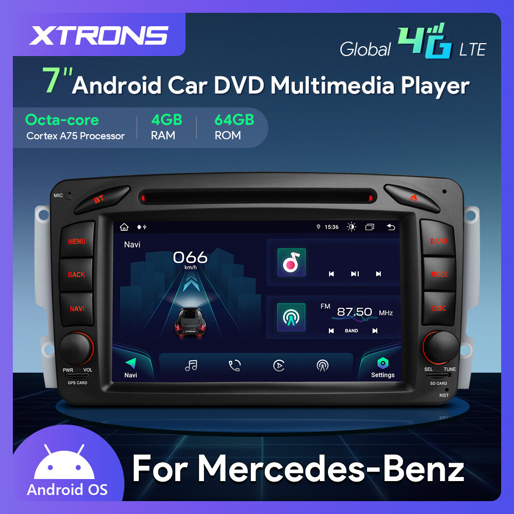 Car Play Android 13 4+64GB Car DVD GPS Stereo Radio DAB+ for Benz W203 ...