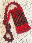 CELL PHONE HOLDER Crossbody in Shades of Red Handmade w/Imported from ...