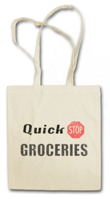 QUICK STOP GROCERIES SHOPPER SHOPPING BAG Clerks Grocery Sign Logo ...