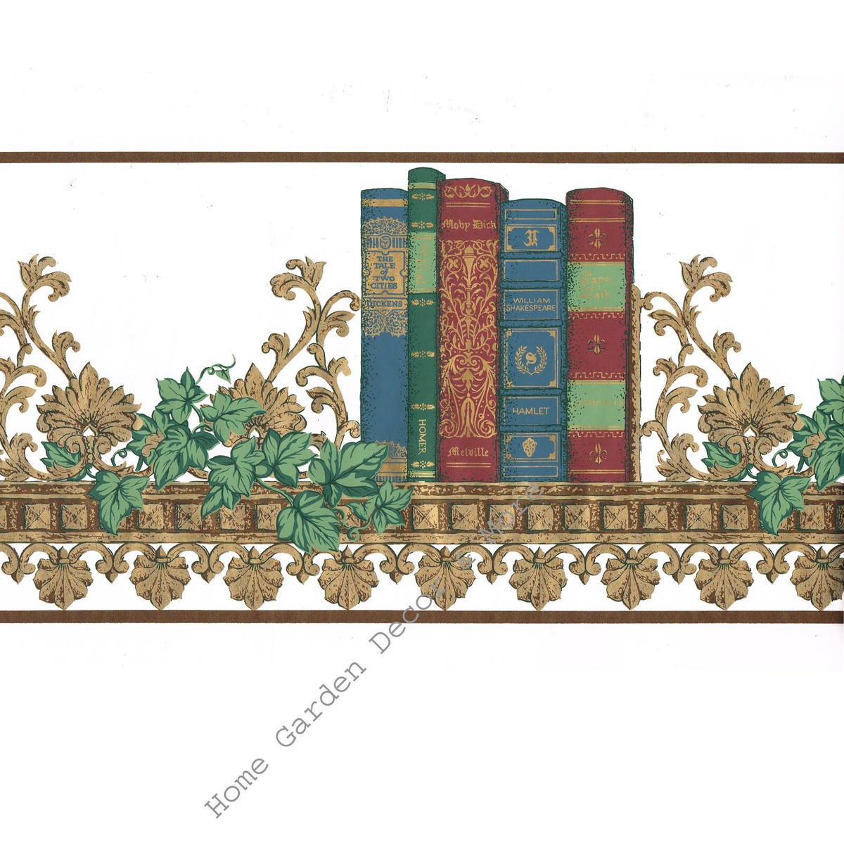 Library Books Wallpaper Border