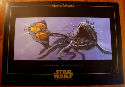 STAR WARS LOBBY CARD LITHOGRAPHIE 29'5 X 42 CM ATTACKING THE BONGO SUB ...