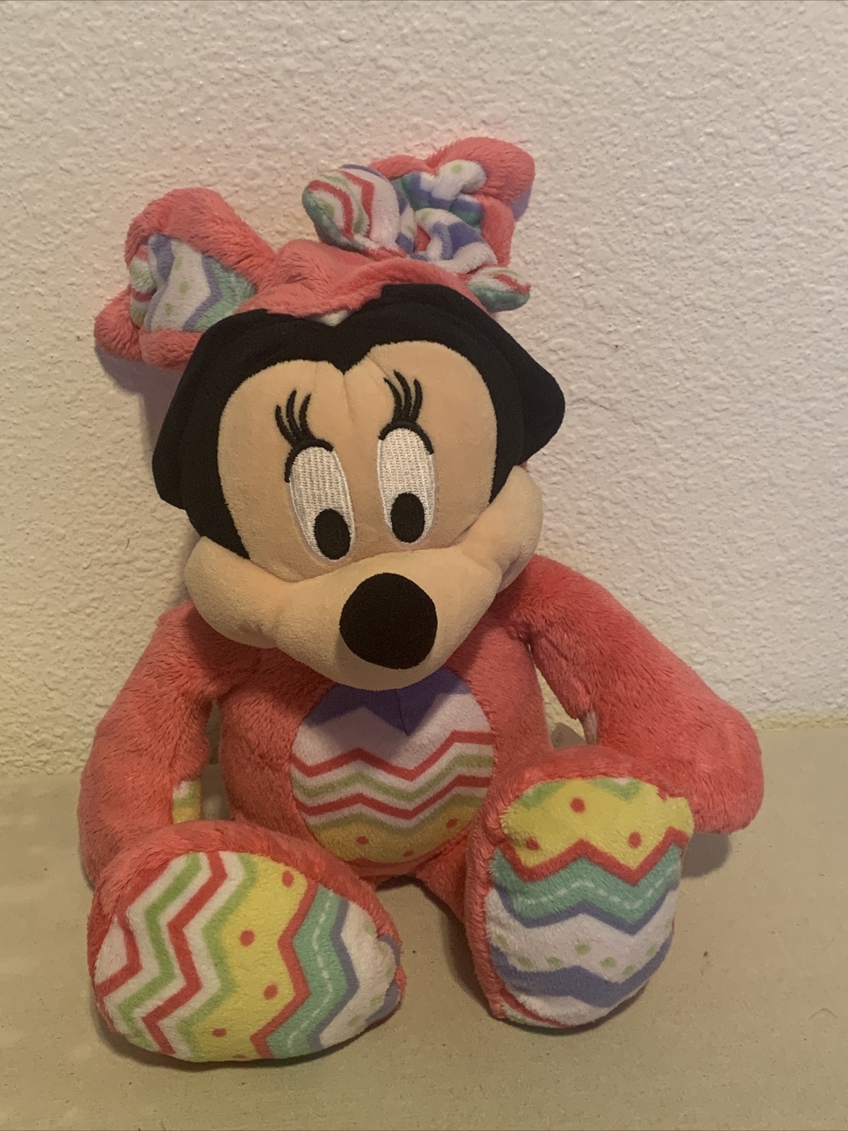 Disney Store Plush Minnie Mouse Easter Bunny Rabbit Pink 16” Stuffed ...