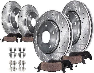 302mm Front & 305mm Rear Drilled Disc Rotors Brake Pad for Grand ...