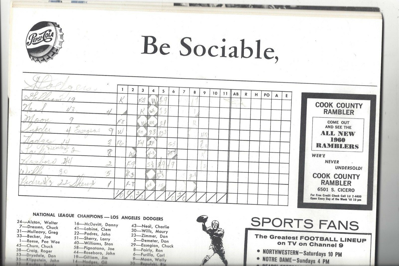 1959 World Series program Chicago White Sox Los Angeles Dodgers Gm 2 ...