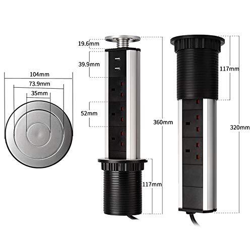 Pull Pop Up Power Sockets for Kitchen Worktops Electrical Plug Socket ...