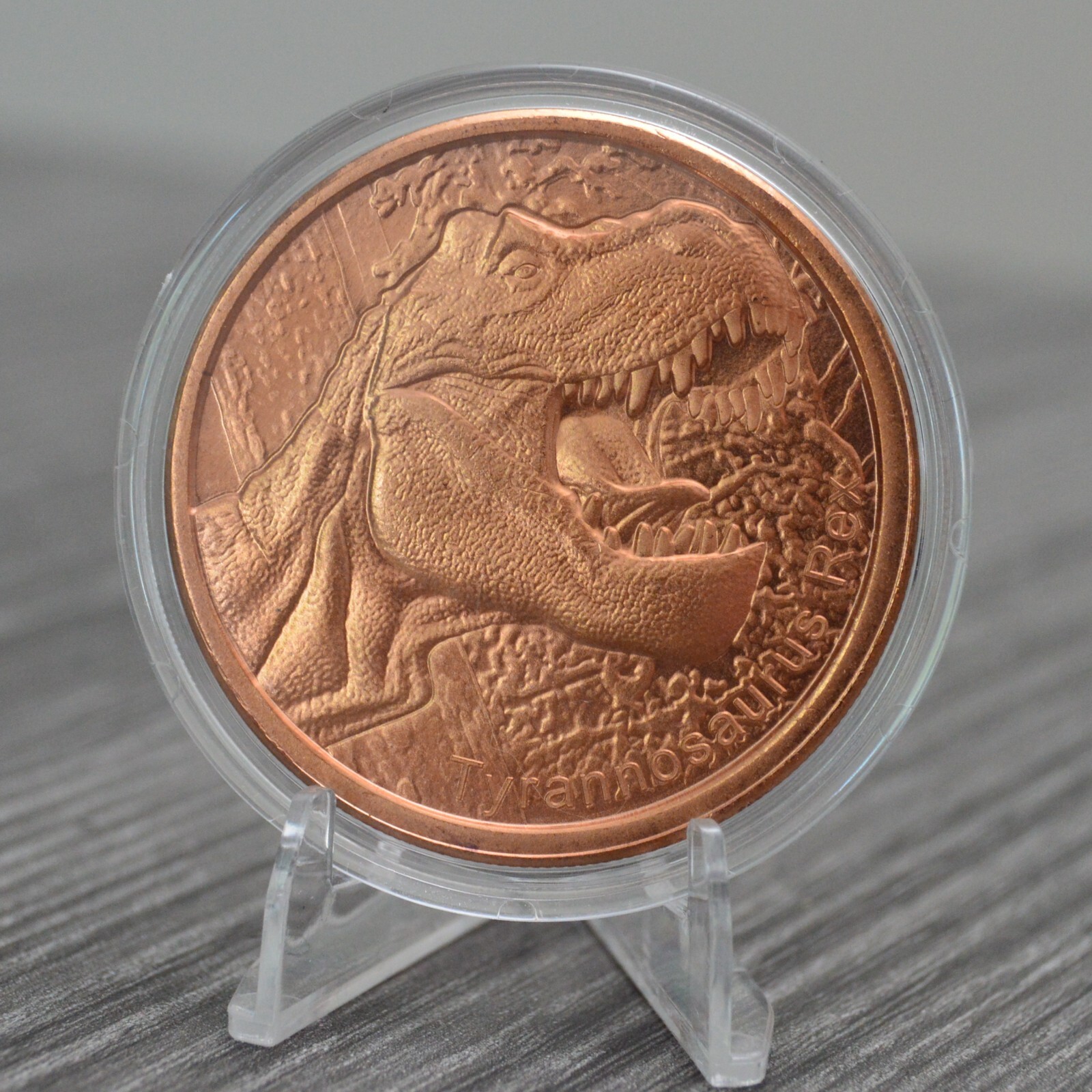 T-Rex Tyrannosaurus Dinosaur 1 oz Pure Copper Round Collectible Coin in ...