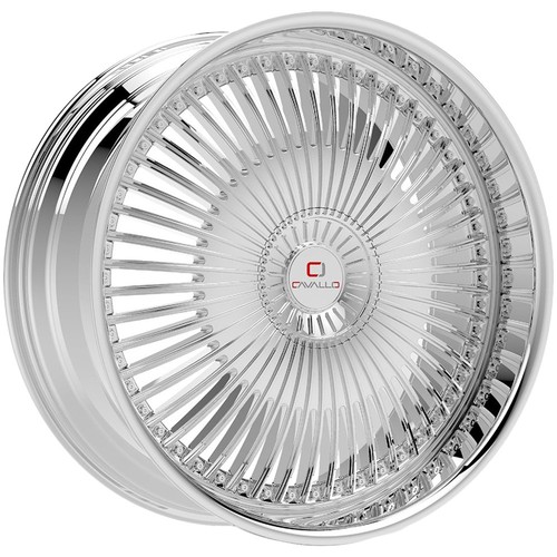 (Set of 4) Cavallo CLV-41 22x9.5 6x135/6x5.5" +25mm Nano Chrome Wheels ...