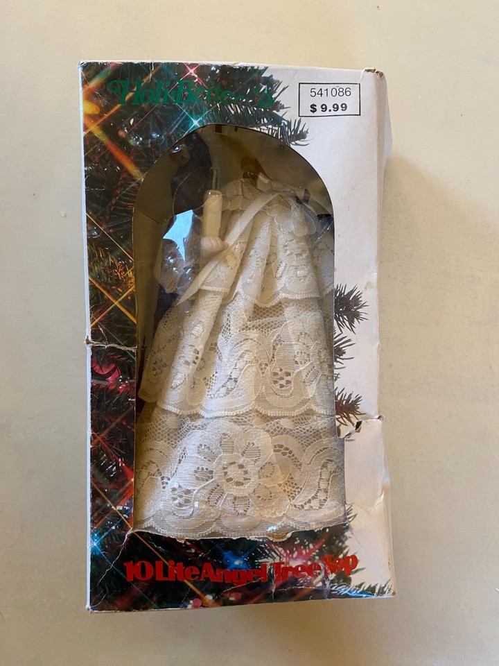 Vintage 10 Light Tree Top 8" Angel in Box- Nice! | eBay