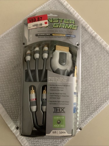 NEW SEALED XBOX 360 Monster Game Gamelink 10 ft AV FIBER OPTIC Cable | eBay