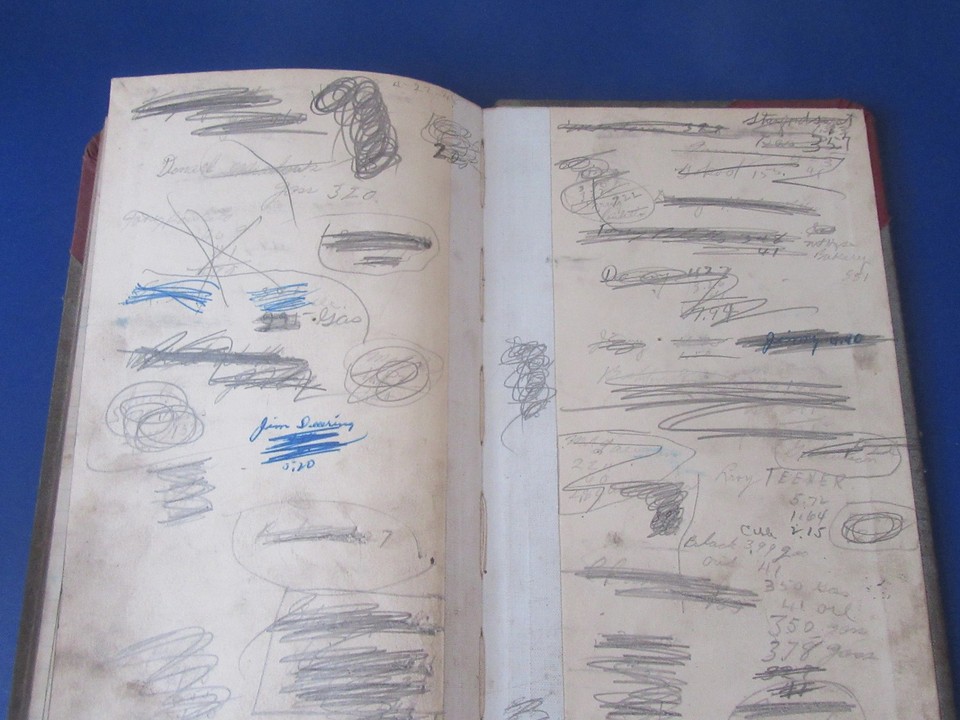 Antique 16" General Country Store Hand Written 1948 Ledger Counter Book ...