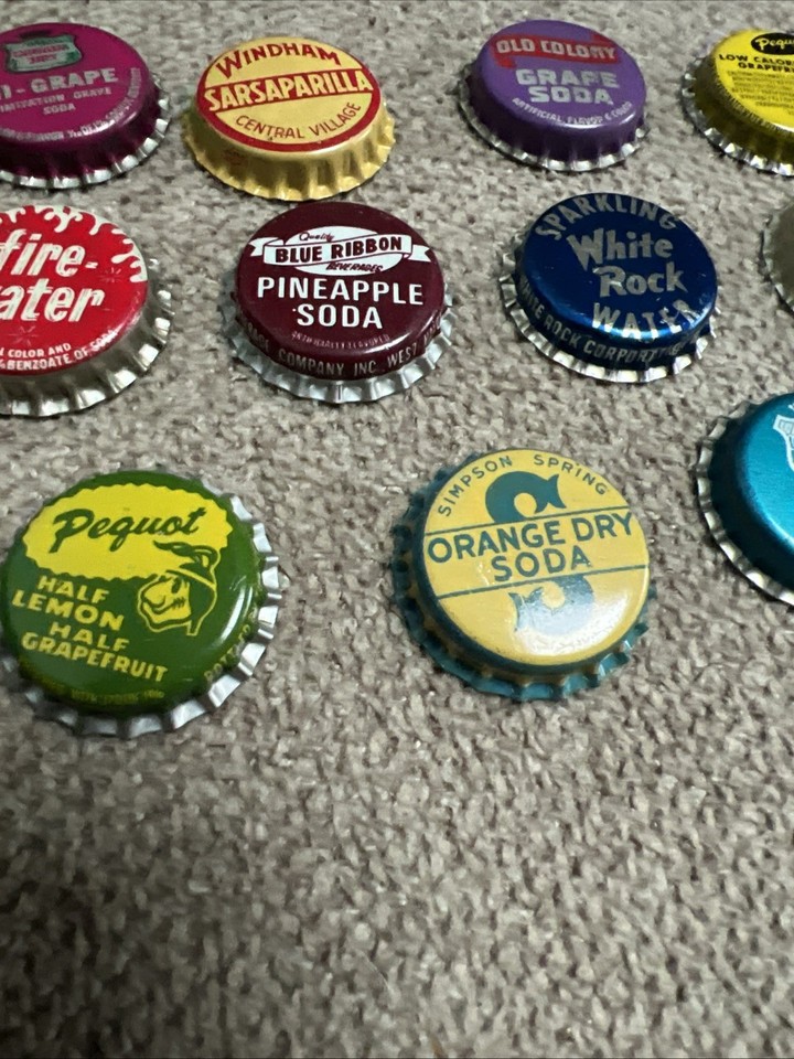 Vintage Soda Bottle Caps Lot (11) Cork Lined Backed Like Old Colony ...