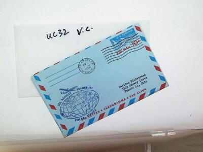 U. S. Vintage Cover - UC-32 - Aerogramme - unsigned cachet | eBay
