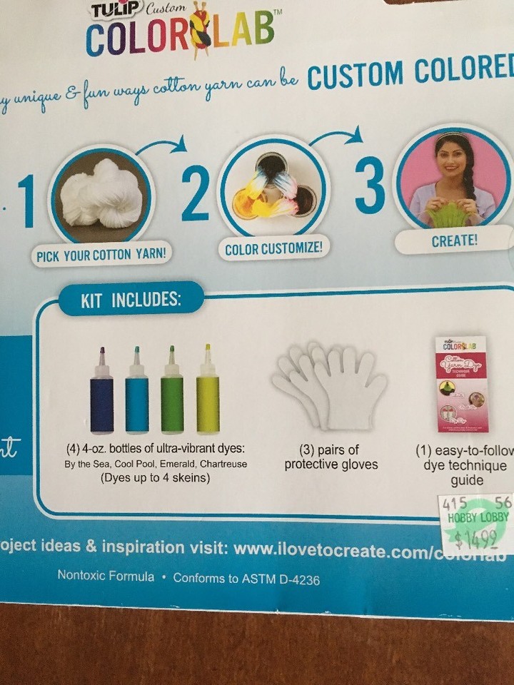 Tulip Cotton Yarn Dye Kit - Cool colors - Tulip Custom Colors Lab | eBay