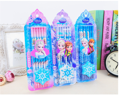 12PC Frozen Elsa HB Pencils Snow Eraser Kids Childrens Party Bag ...