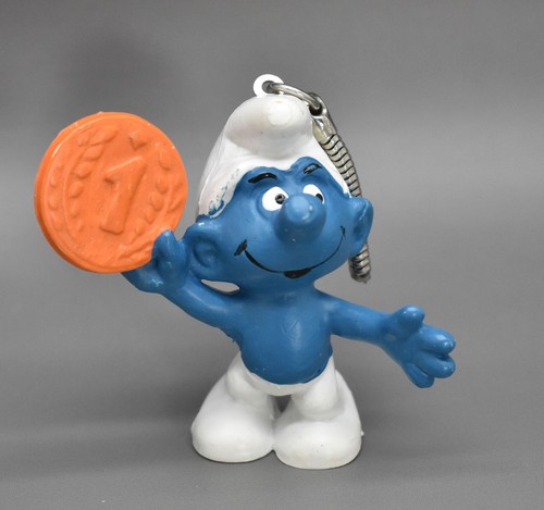 Smurfs Money Smurf Keychain Vintage PVC Figure Peyo Schleich 1978 | eBay
