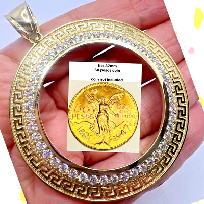 sale GOLd Bezel 50 pesos pendant 14k mexican centenario coin frame ...