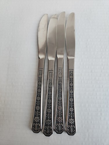 Interpur Stainless Steel Japan Florenz LOT Of 4 Dinner Knife 8 Petal ...