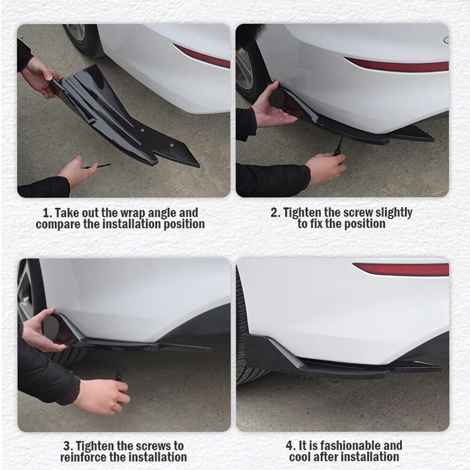 For Mitsubishi Lancer EVO X Carbon Rear Spats Bumper Spoiler Diffuser ...