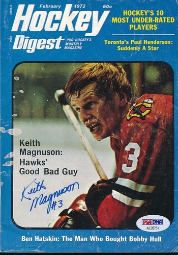 Keith Magnuson Signed 2/73 Hockey Digest Magazine Autograph Auto PSA ...