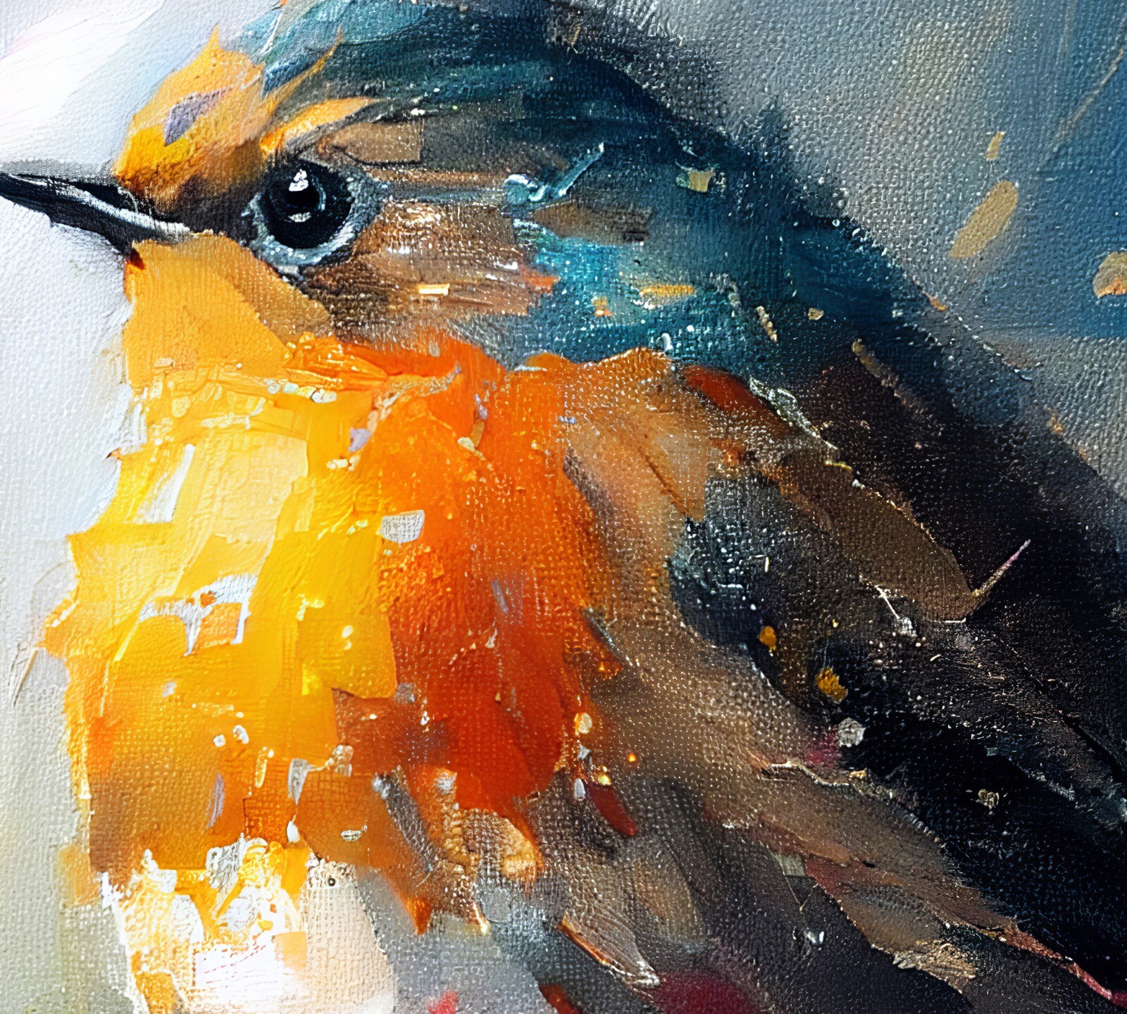 A Touch of Nature: Robin Red Breast Oil Painting Print - Wildlife Art 5 ...