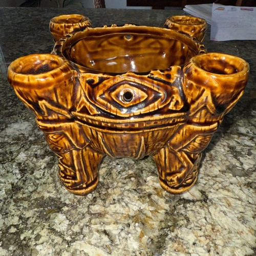 Disney 1st Edition Trader Sam's Uh-Oa Enchanted Tiki Bar Bowl Mug Brown ...