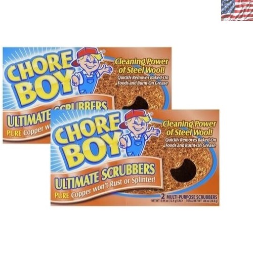 4 Count Copper Scrubber Pads, Lightweight & Rust-Resistant - Cleaning ...