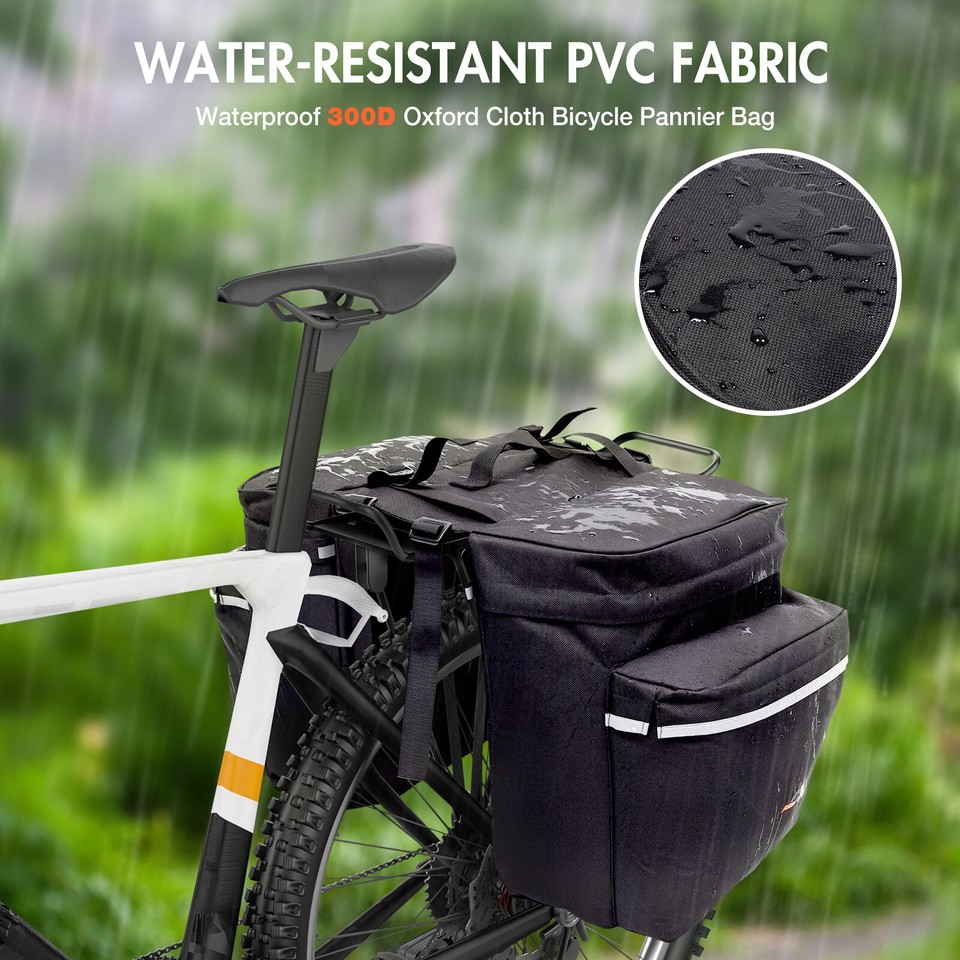 Bike Pannier Bags Bicycle Rear Carrier Rack Seat Trunk Storage Saddle ...