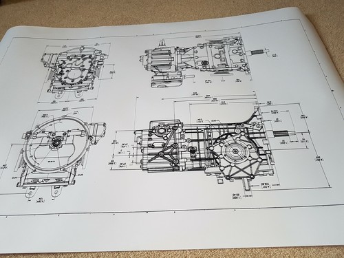 Ford GT 40 gearbox blueprint drawing A2 size | eBay UK