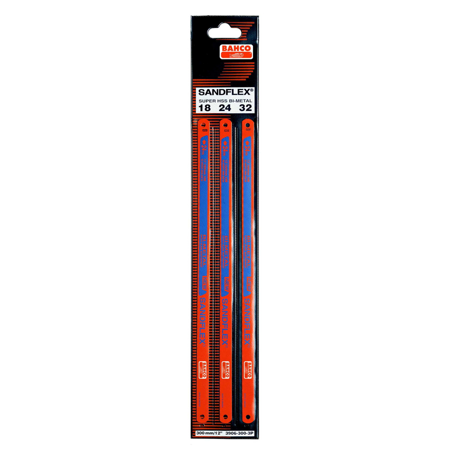 2x Bahco SANDFLEX HACKSAW BLADE 300mm Shatterproof, BI-Metal - 18T, 24T ...