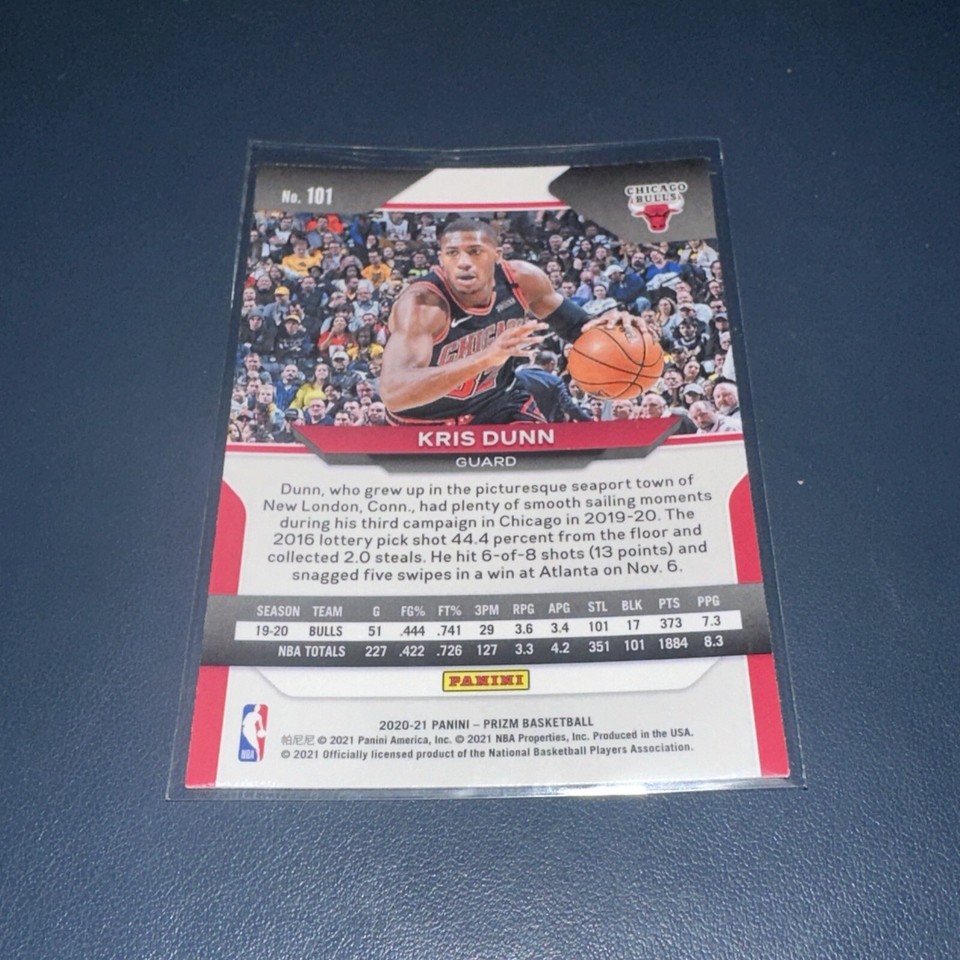 Kris Dunn Prizm 2021 NBA Bulls Basketball Card #101 | eBay
