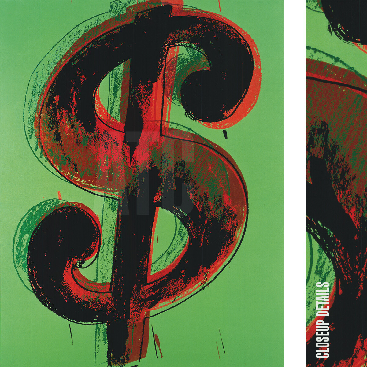 Andy Warhol Dollar Sign 24W"x30H" MAKING MONEY IS AN ART By ANDY
