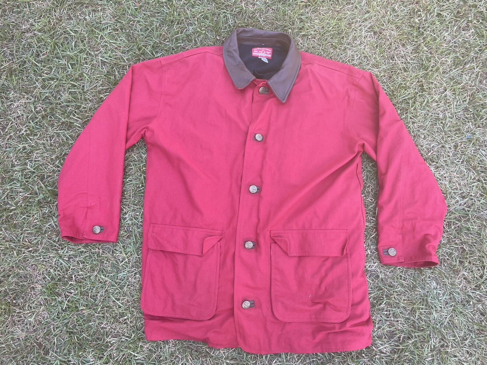 Vintage Marlboro Chore Coat Jacket Mens Large Red Ca… - Gem
