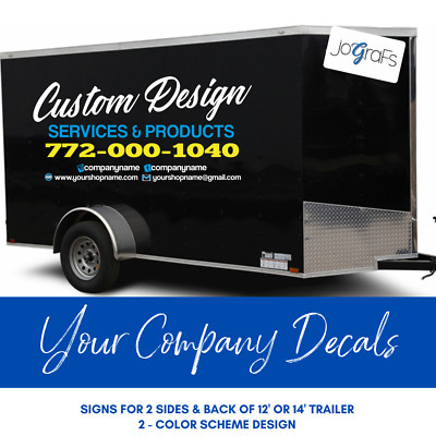 Custom Trailer Signs | Business Name Decals | Sides & Back Lettering in ...