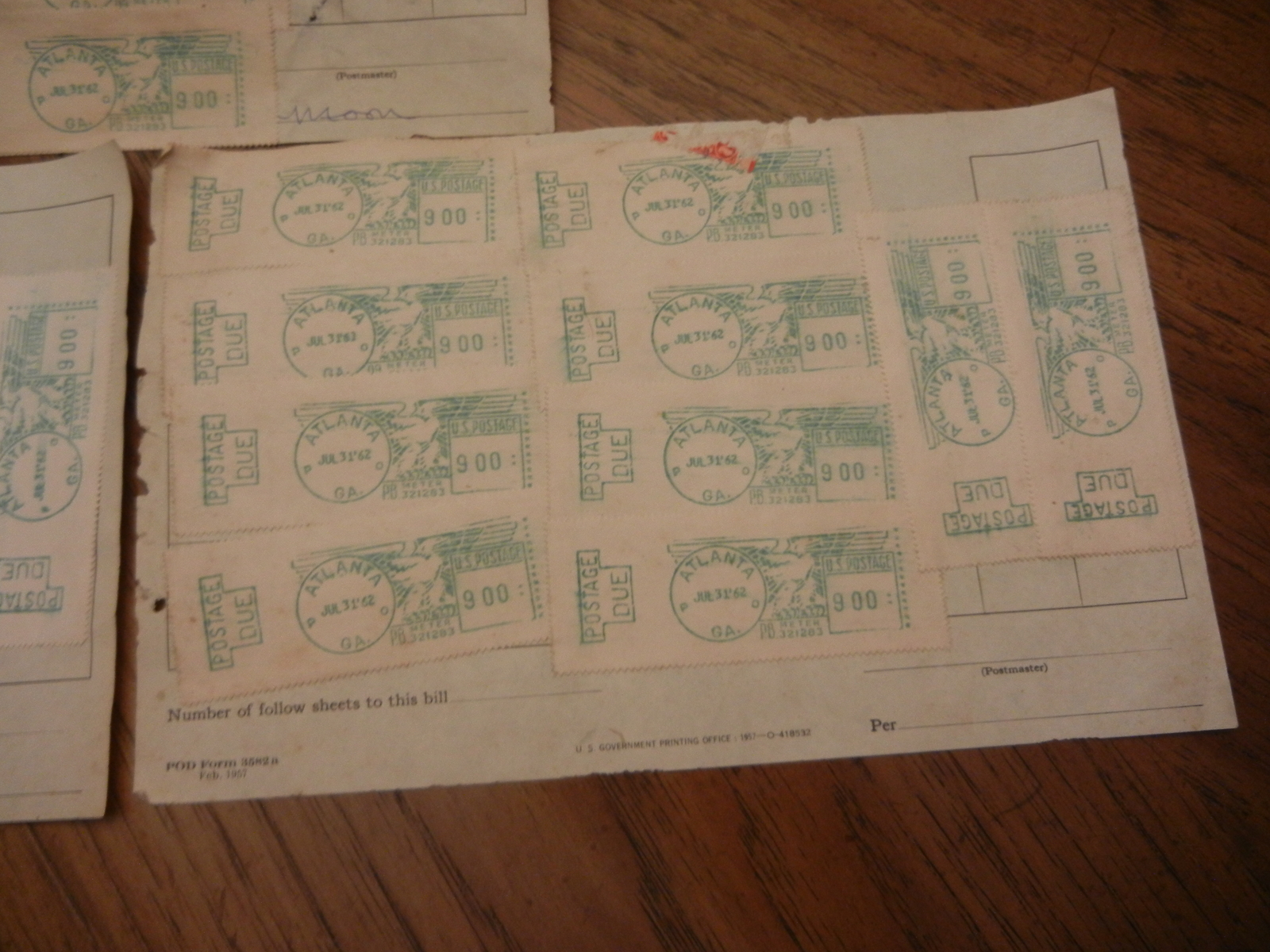 US Postage Due Bills Or "top Of Stack" Sheets: Types Of Stamps? - Stamp ...
