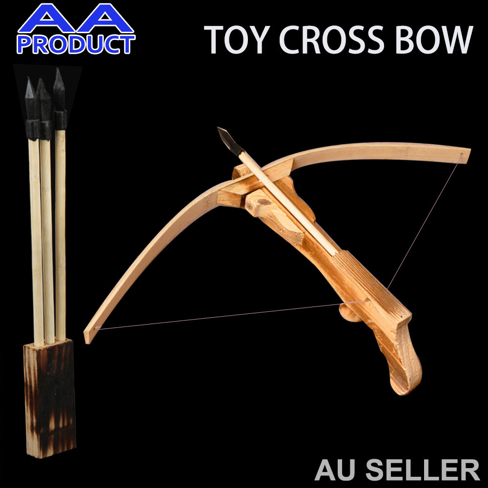 Toy Bow and Arrow Wood Bamboo Toy Gun Archery Crossbow Outdoor for Kid ...