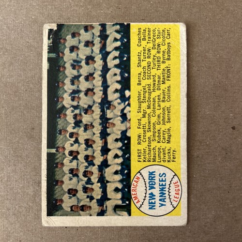1958 Topps Baseball New York Yankees Team Card #246 | eBay